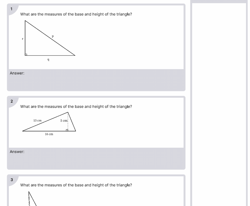 Identify Base And Height Of A Triangle Worksheets [PDF] (6.NS.C.8): 6th ...