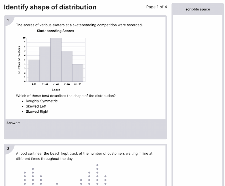 Identify Shape Of Distribution Worksheets [PDF] (6.NS.C.8): 6th Grade Math