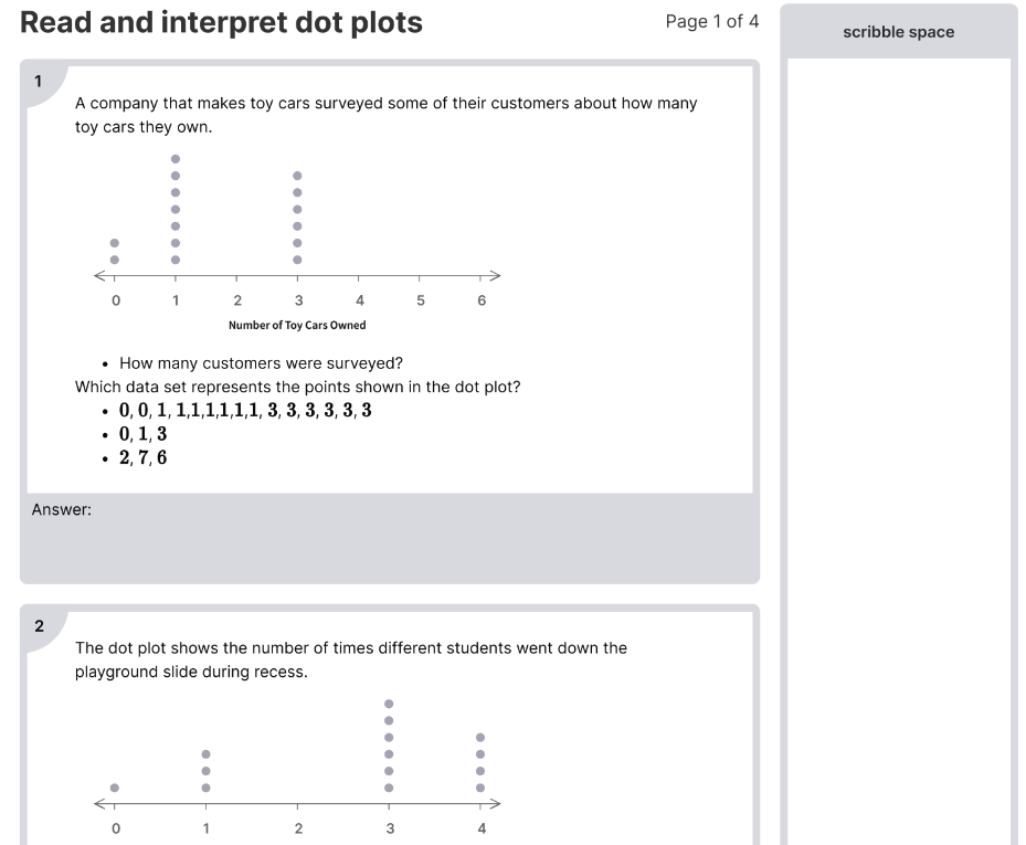 Read And Interpret Dot Plots Worksheets [PDF] (6.NS.C.8): 6th Grade Math