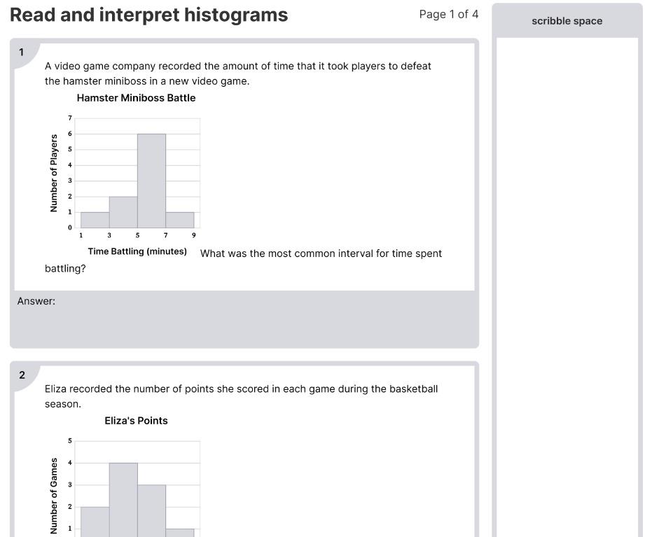 Read And Interpret Histograms Worksheets [PDF] (6.NS.C.8): 6th Grade Math